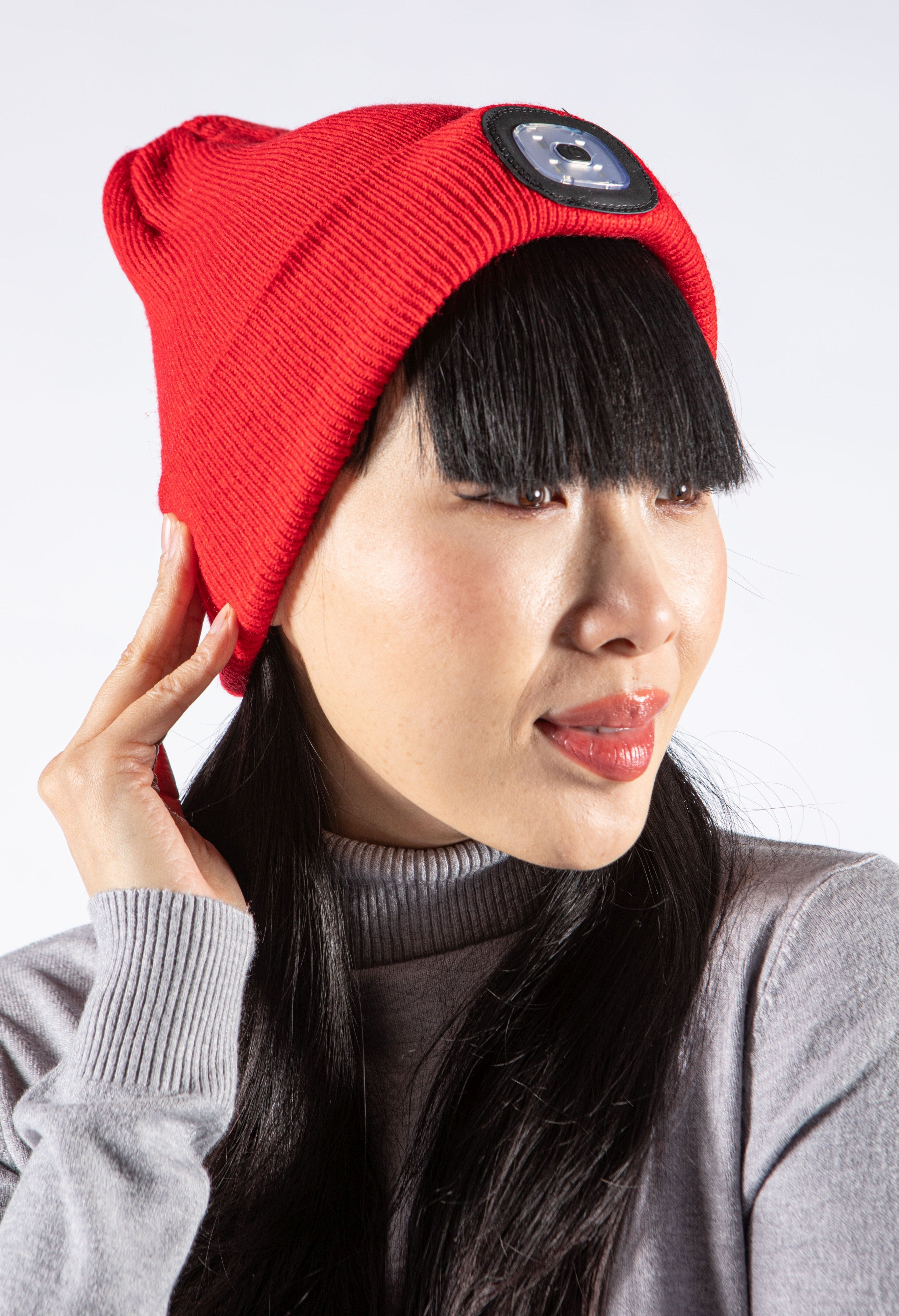 PS Accessories LED Torch Beanie Hat in Ruby | Pamela Scott